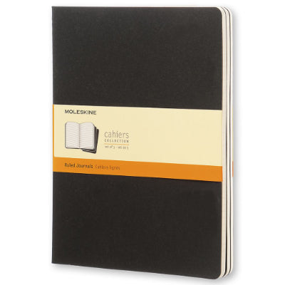 Moleskine Notebook - Cahier Extra Large Ruled Black (Set of 3) - Happy ...